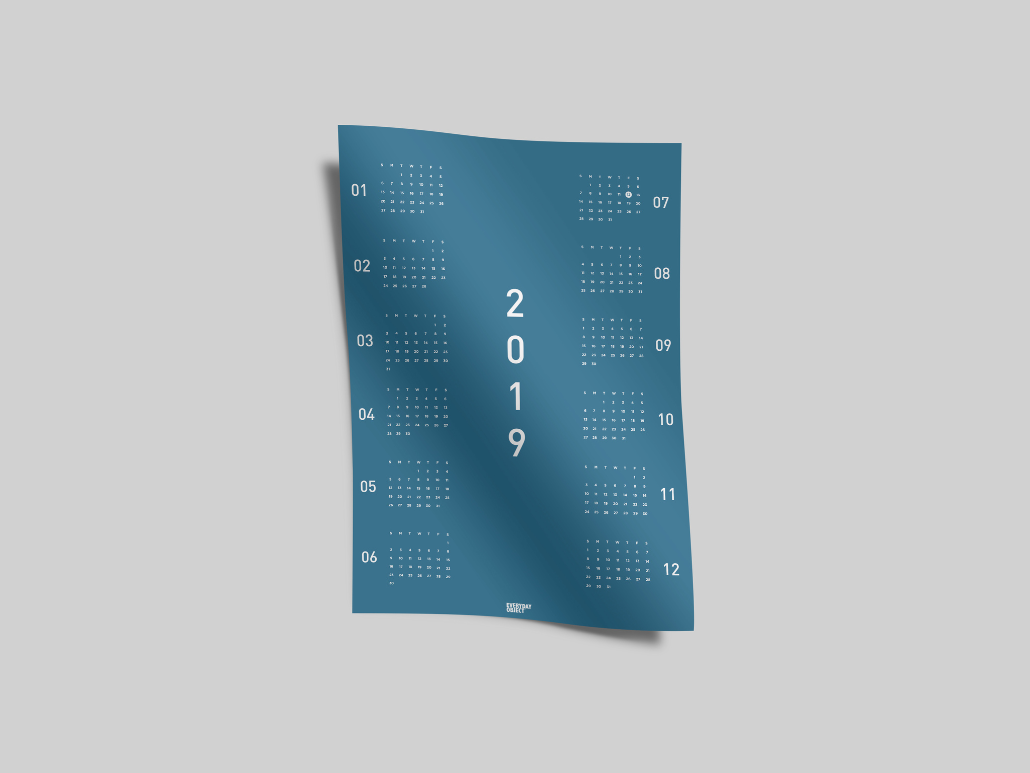 EO 年曆請享用 - 六種配色，給你簡約又多彩的 2019 - EVERYDAY OBJECT