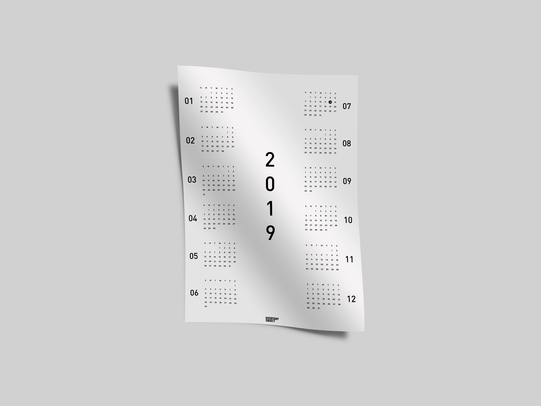 EO 年曆請享用 - 六種配色，給你簡約又多彩的 2019 - EVERYDAY OBJECT